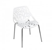 Wht Plastic Tree Chair/Chrome | propNspoon