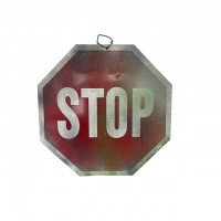 (83150190)SIGN-Distressed 24"D "Stop" Sign | propNspoon