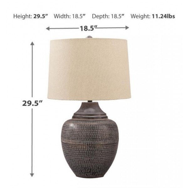 TABLE LAMP-Metal W/Knob Texture | propNspoon