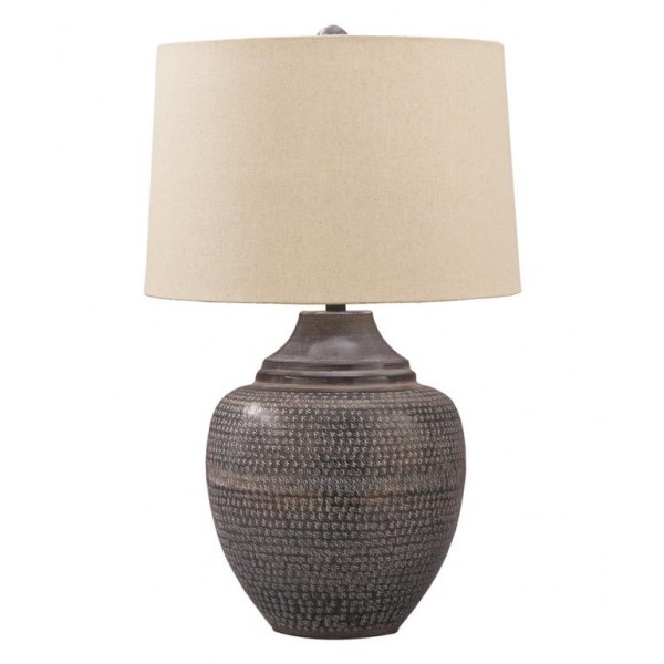TABLE LAMP-Metal W/Knob Texture | propNspoon