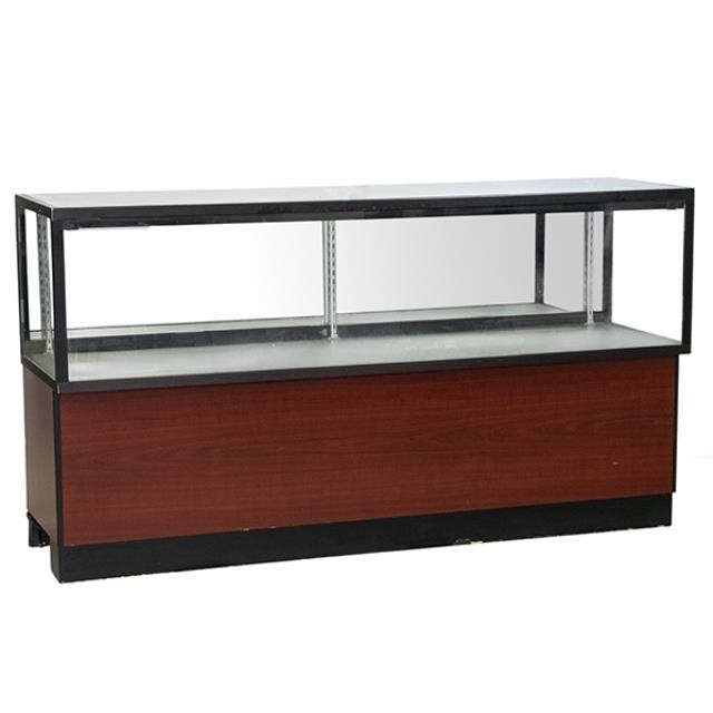 DISPLAY CASE-Wood Laminate Base W/Glass Top | propNspoon